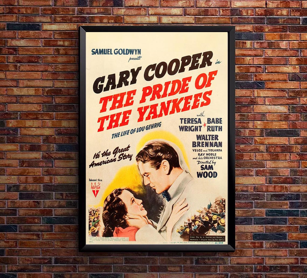 The Pride of the Yankees 1942 v1 - Vintage Sports Classic Movie Poster – Lost Island Trading Company