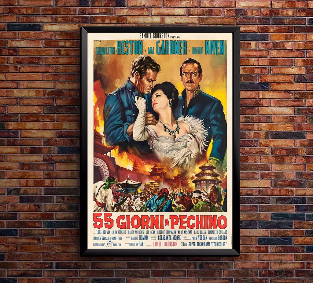55 Days at Peking 1963 - Italian – Vintage Classic Movie Poster – Lost ...