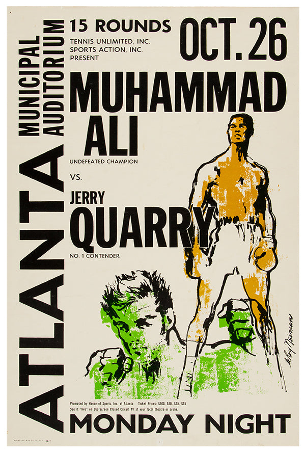 Muhammad Ali vs Jerry Quarry - 1970 - Vintage Boxing Poster – Lost ...